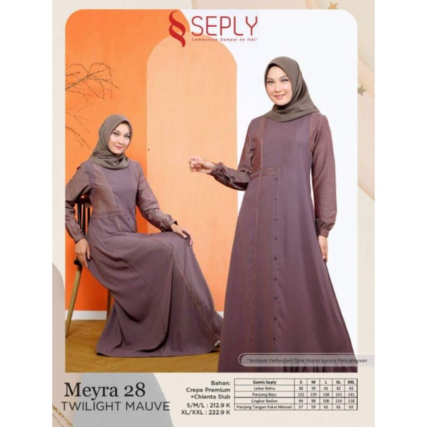Jual Gamis Seply Meyra 28 Twillight mauve | Shopee Indonesia