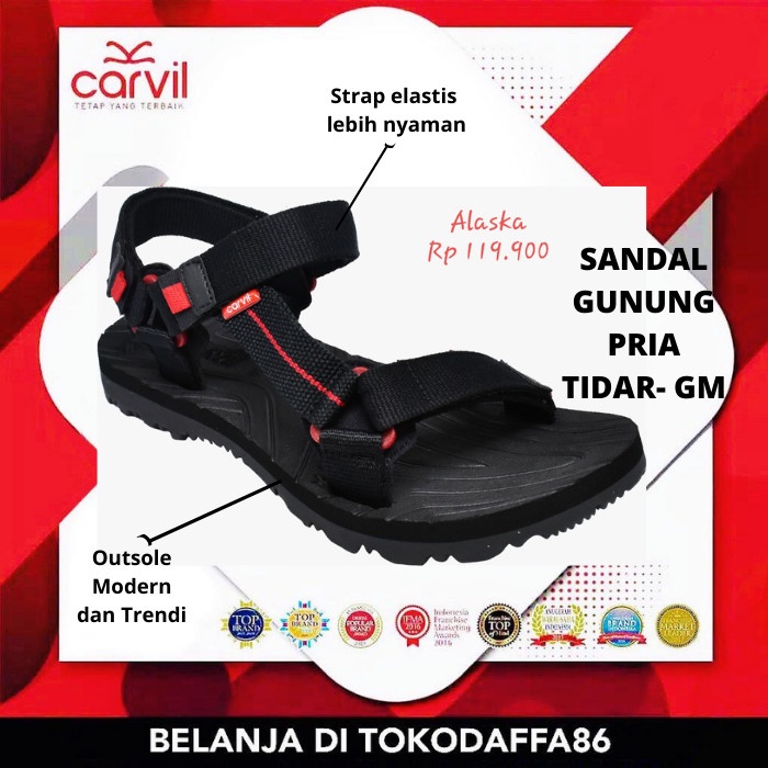 Jual SEPATU SANDAL GUNUNG PRIA CARVIL ALASKA-GM BLACK RED MODEL TERBARU ...