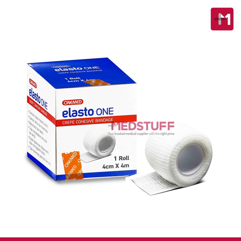 Jual Elasto One 4cm x 4m Verban Elastis Crepe Cohesive Bandage | Shopee ...