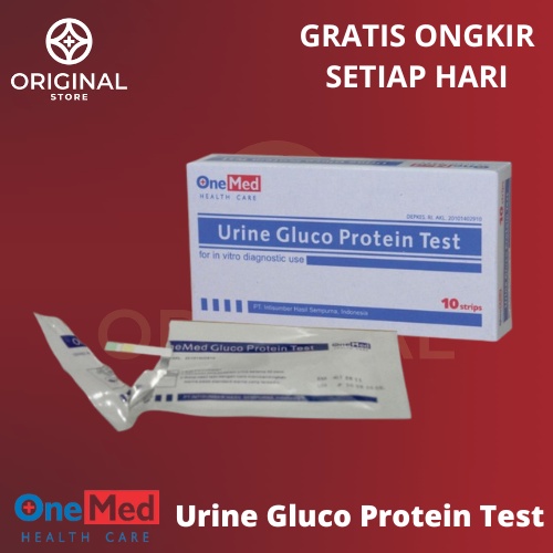 Jual urine gluco protein test onemed / cek kadar gula dan protein ibu ...