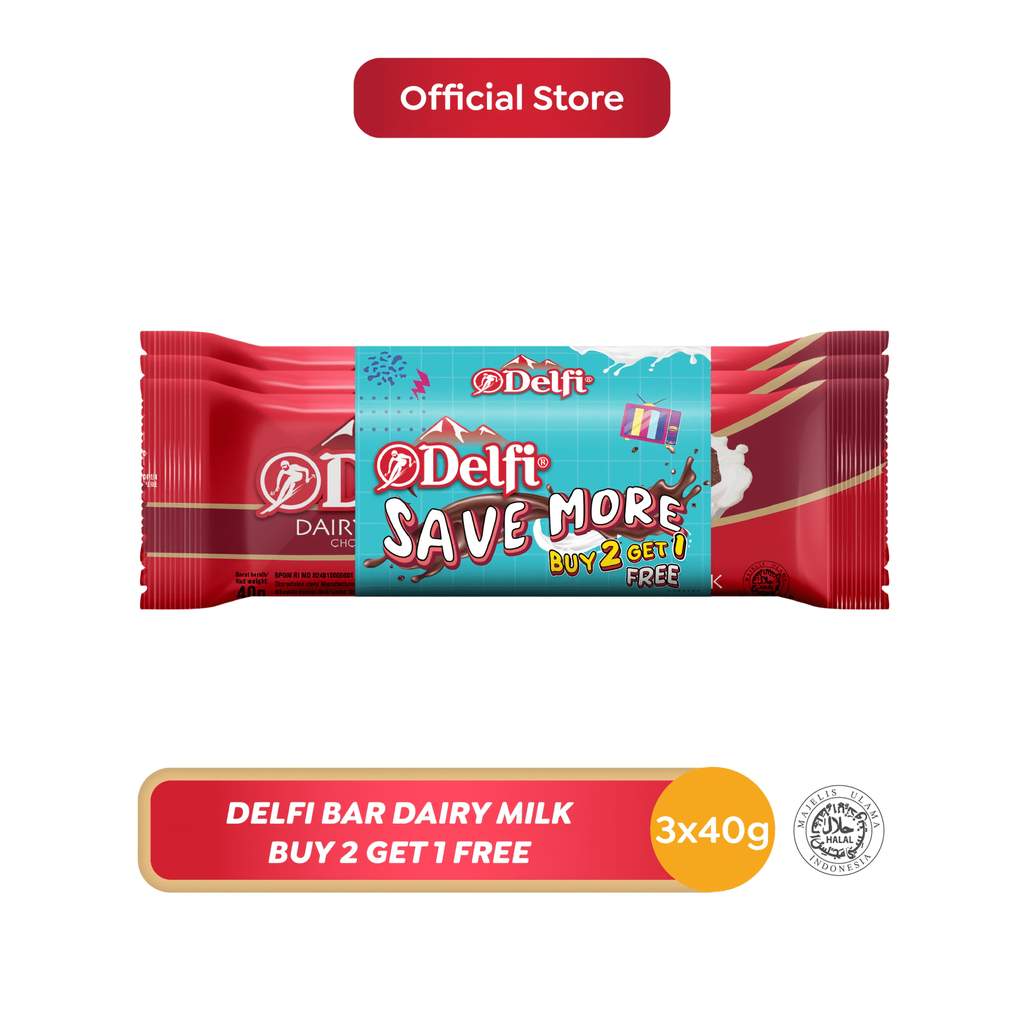 Jual Buy 2 Get 1 Delfi Bar Dairy Milk 40 g | Shopee Indonesia