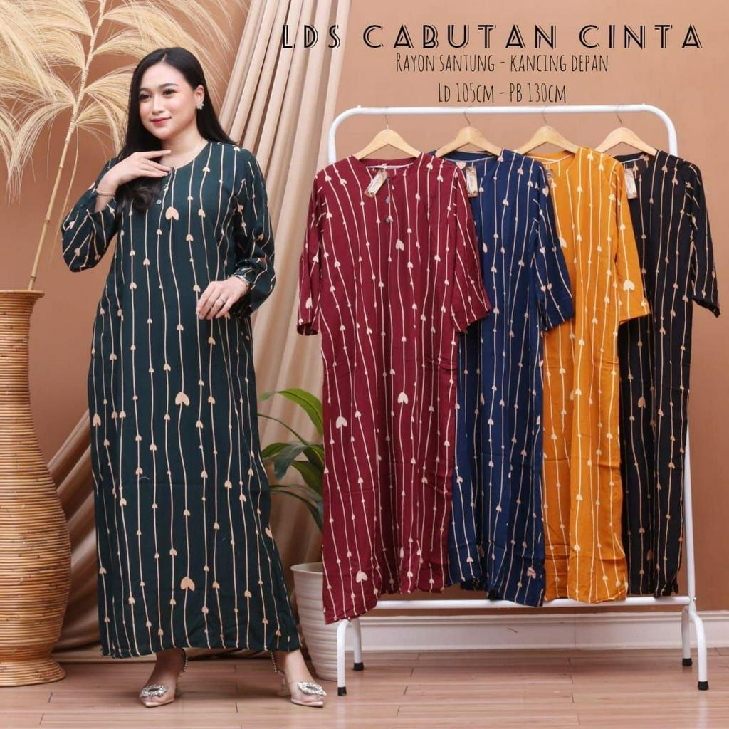 Jual Daster Lukis Panjang Longdress Santung Rayon Kekinian Daster ...