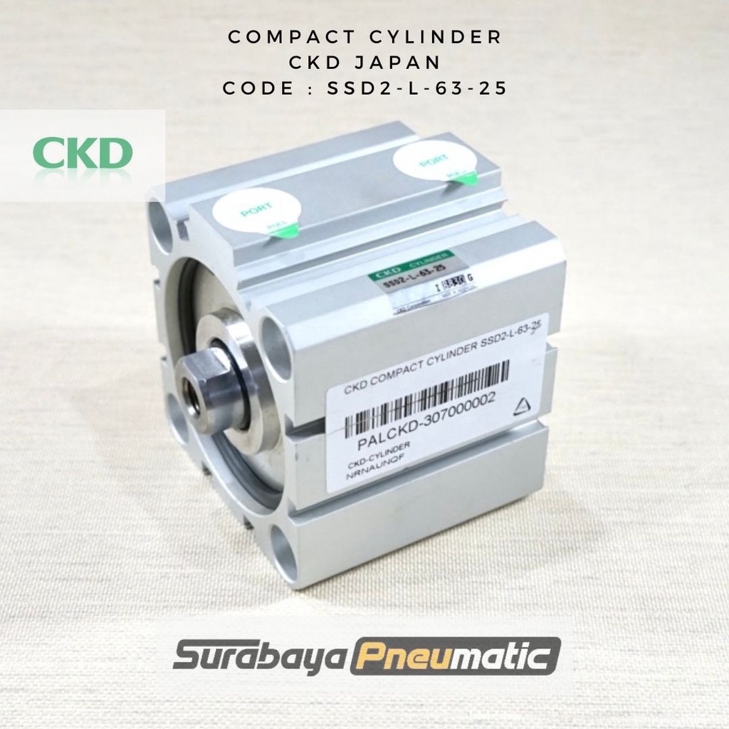 Jual CKD Japan - Compact Cylinder - SSD2-L-63-25 - Cylinder Pneumatic ...
