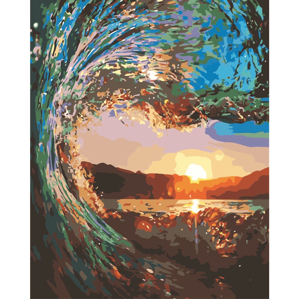 Jual Paint By Number Kit - Paket Melukis Set - Half Pipe Wave - 50 x 40 ...