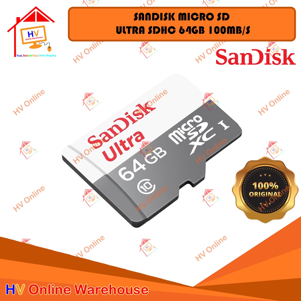 Jual SanDisk MicroSD Ultra 64GB Class 10 100MBPS Micro SD ORIGINAL | Shopee Indonesia