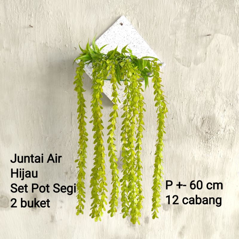 Jual HIASAN POT + DAUN JUNTAI ARTIFICIAL DINDING WILLOW/ROSE | Shopee ...