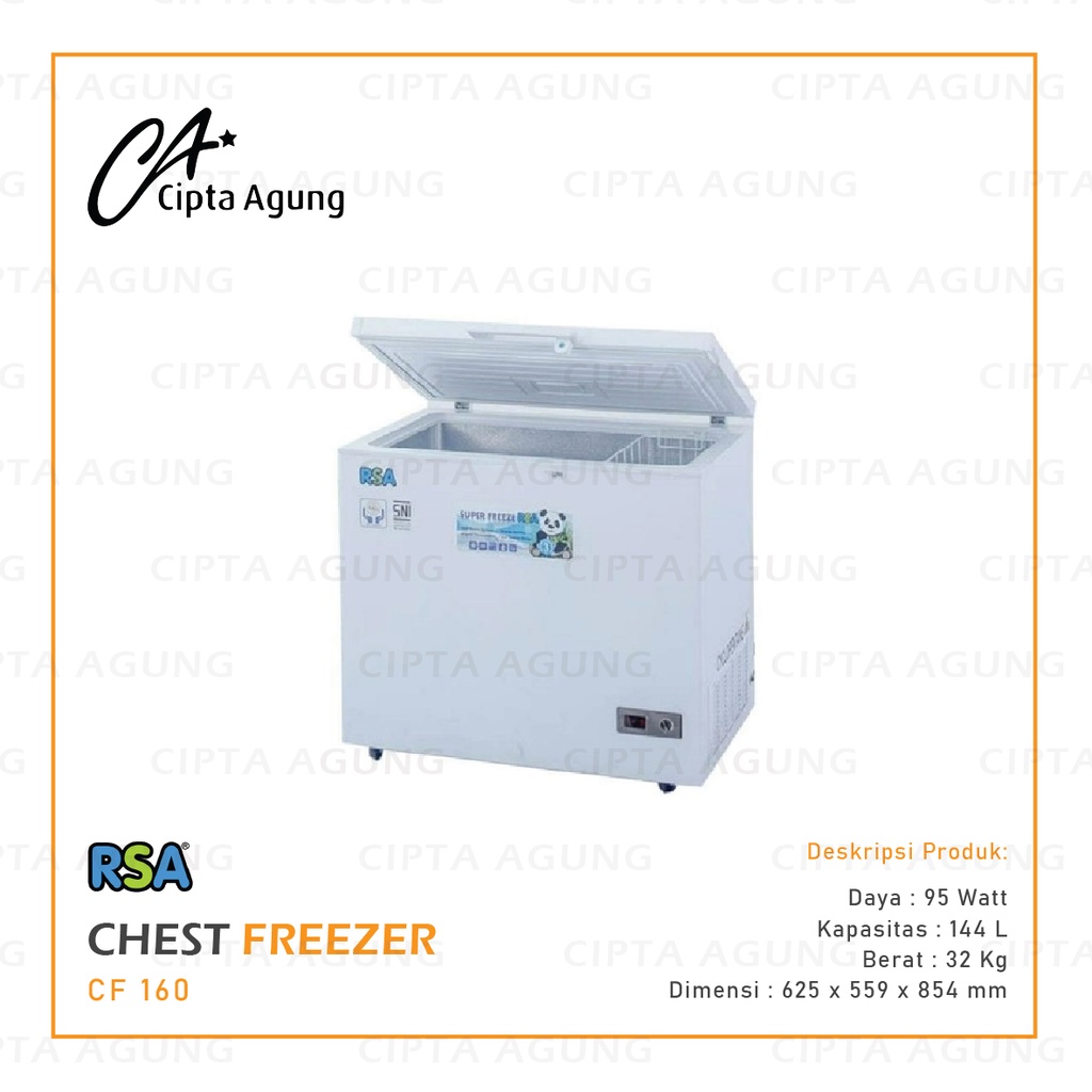 Jual CHEST FREEZER 144 L RSA CF 160 CF-160 CF160 FREEZER BOX [BDG] | Shopee Indonesia