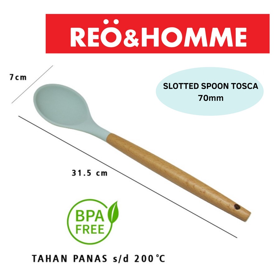 Jual Reo&Homme Utensil Alat Masak Silicon Tahan Panas Peralatan Masak Solid Spoon Tosca OR-203E ...