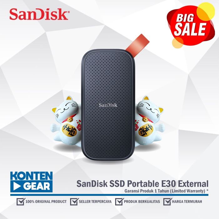 Jual SanDisk 2TB | 1TB | 480GB Portable SSD External [E30 Series] Original | Shopee Indonesia
