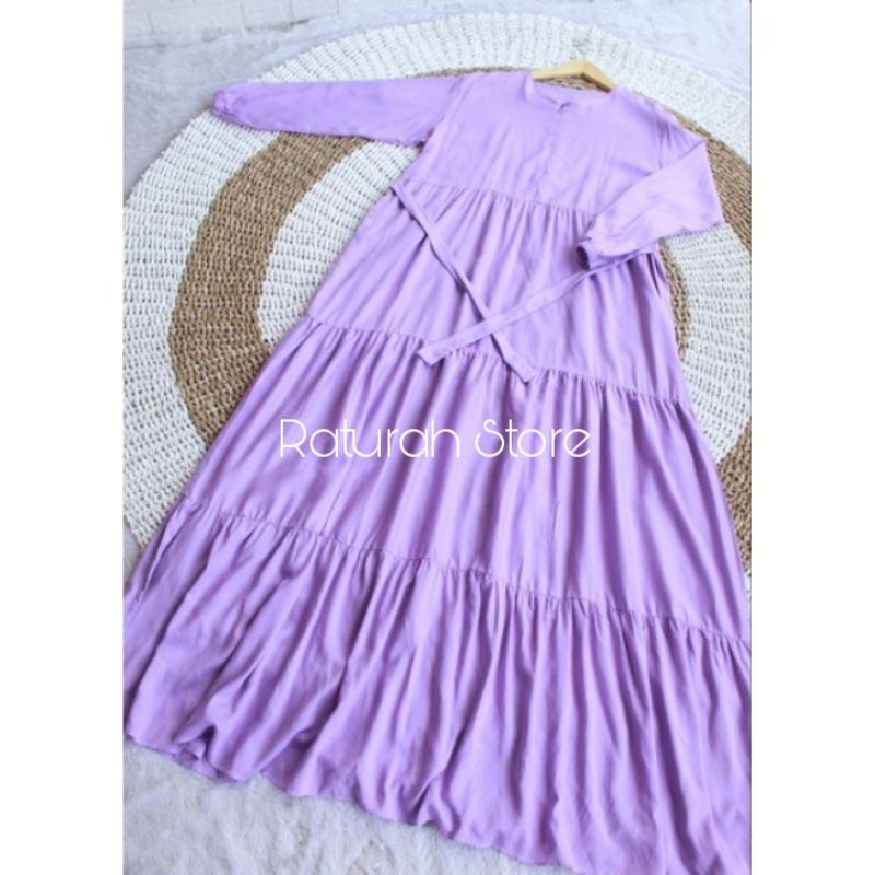 Jual Hanum Dress Rayon Premium Casandra Dress Baju Kondangan Busui Friendly Gamis Susun Ruffle ...