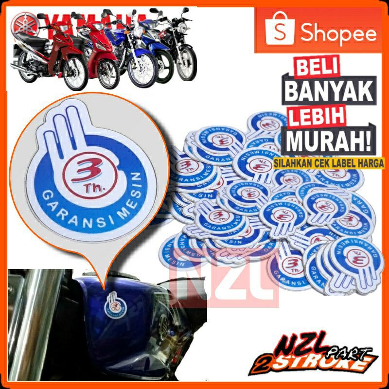Jual logo emblem sticker stiker body tangki garansi 3 th tahun f1zr rx ...
