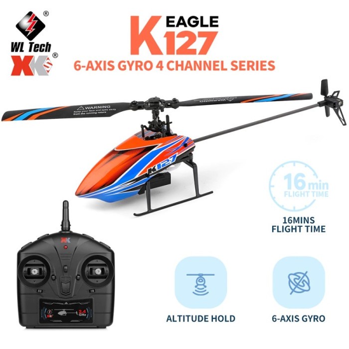 Jual WLtoys Remote Control XK K127 RC Helicopter Gyro 2.4G 4CH 6-Axis ...