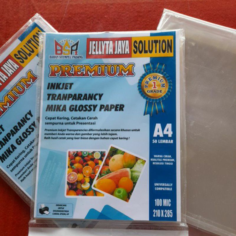 Jual KERTAS INKJET TRANSPARANCY MIKA GLOSY PAPER PERLEMBAR | Shopee ...
