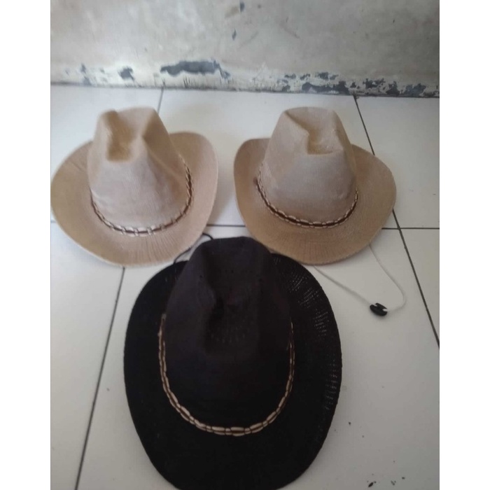Jual TOPI KOBOI TOPI JERAMI TOPI COWBOY BERKUDA KOBOY + PENGAIT POPULER ...