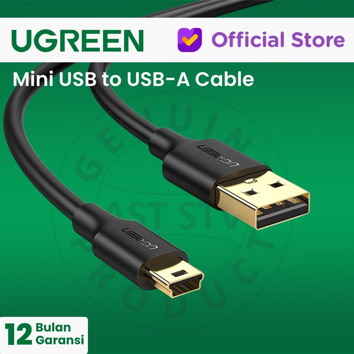 Jual UGREEN Kabel Mini USB 5 pin to USB-A - US132 | Shopee Indonesia