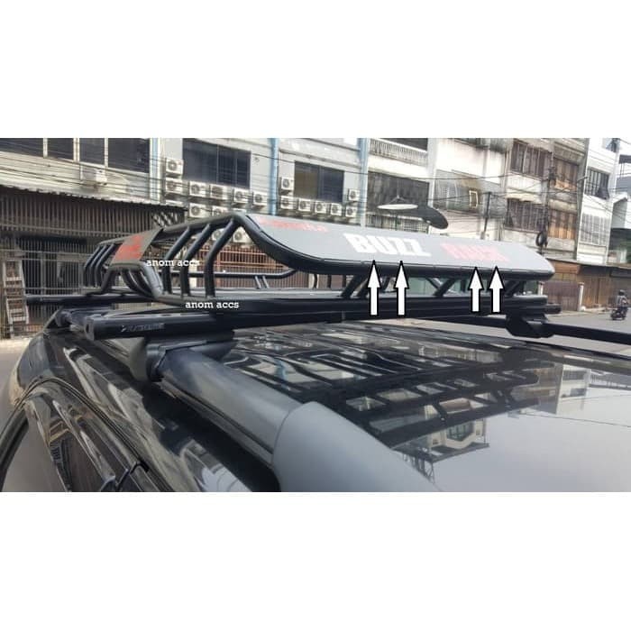 Jual PAKET BUZZ RACK RAK DAN CROSS BAR KAKI JEPIT ROOF RAIL MOBIL ...