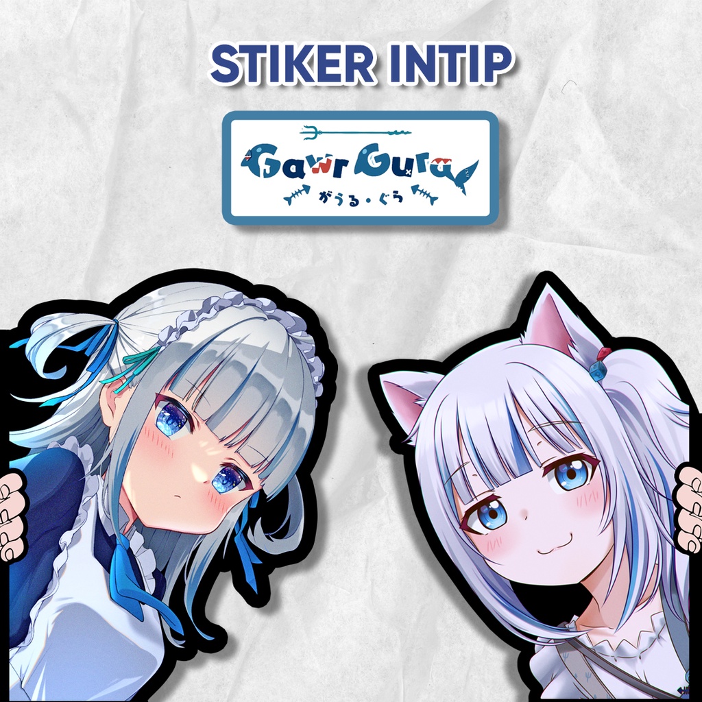 Jual Stiker Gawr Gura Intip Samping Hololive Vtuber Anime Sticker ...