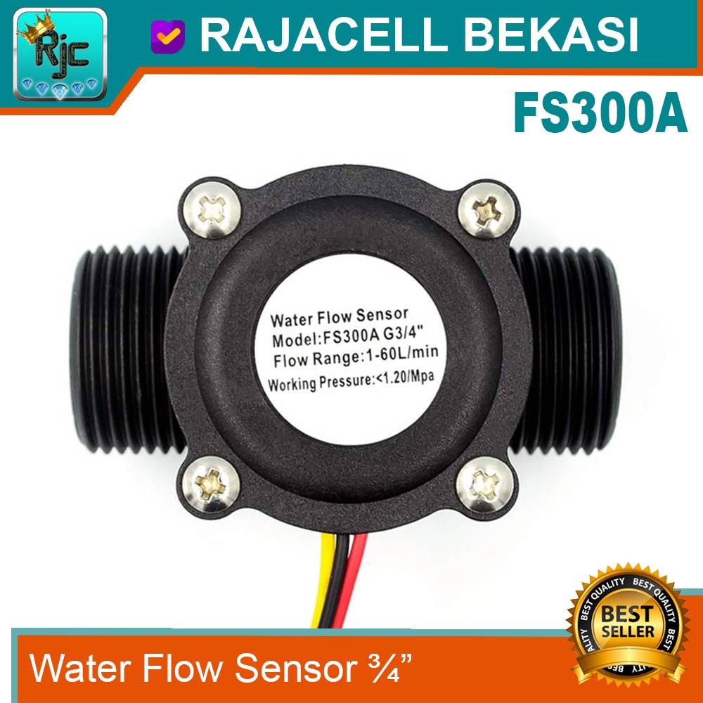 Jual DN20 3/4" Water Flow Sensor Turbine Hall Flowmeter 3/4 inch 1-60L ...