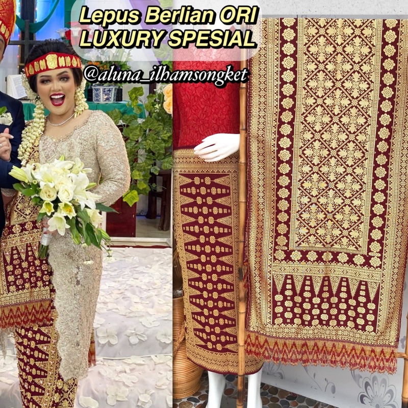 Jual SONGKET LEPUS BERLIAN ORI GRADE A GEBENG MAROON - ASLI TENUN TANGAN PALEMBANG | Shopee ...
