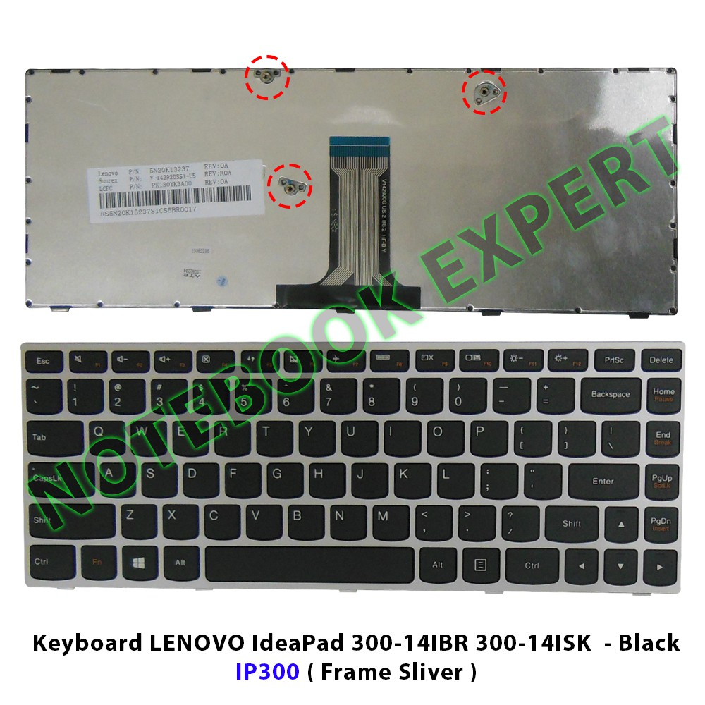 Jual Keyboard LENOVO IdeaPad 300-14IBR 300-14ISK - Black IP300 | Shopee ...