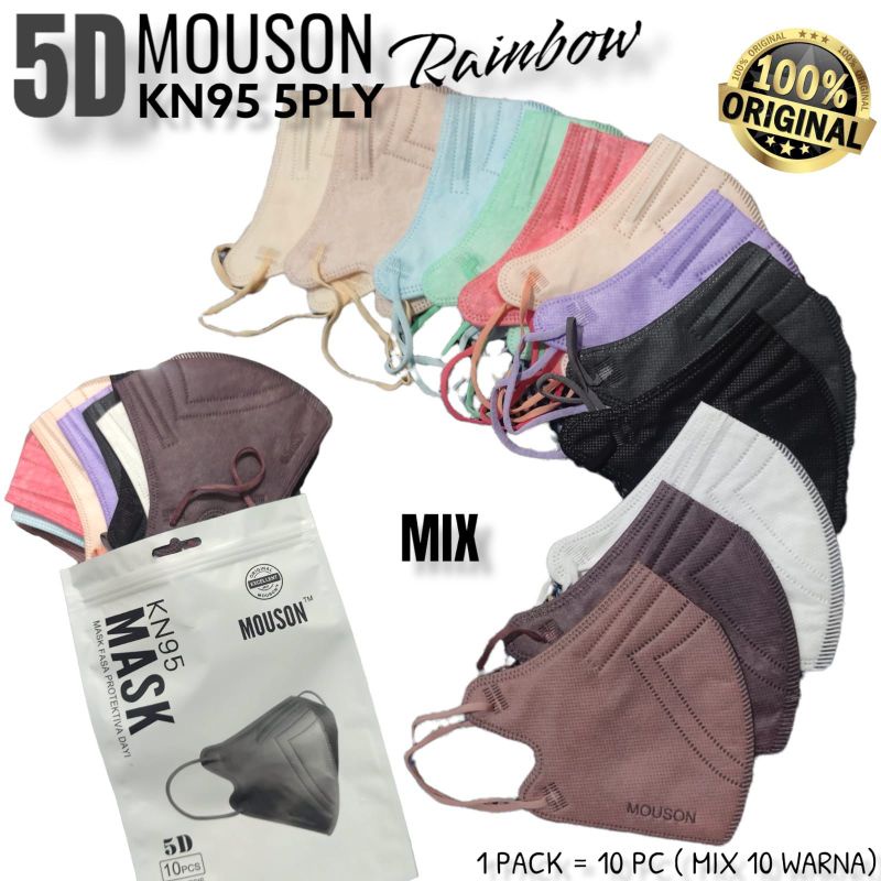 Jual READY KN MOUSON 5D KN95 KN MOUSON 5 DEMENSI MASKER MOUSON EMBOS 5 ...