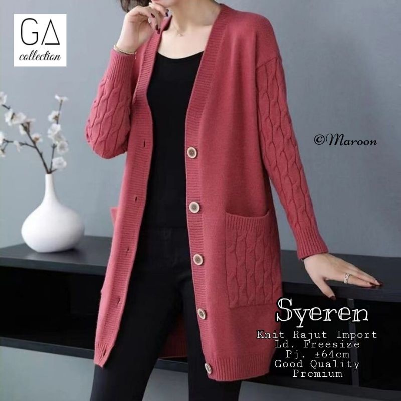 Jual Cardigan Cardi Knit Rajut Wanita Premium Jumbo Cardy Freesize ...