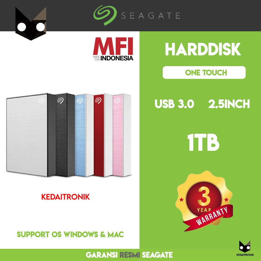 Jual Harddisk External 1TB Seagate One Touch HDD 2.5 USB 3.0 HDD Win Os ...