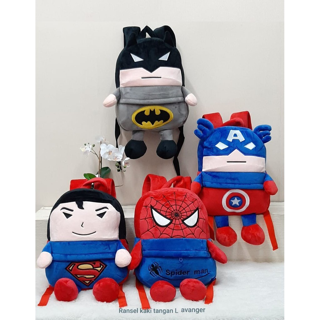 Jual Tas Ransel Superhero Avengers Kaki Tangan L(35cm) Sekolah Main Anak TK PAUD SDIT SD Boneka ...