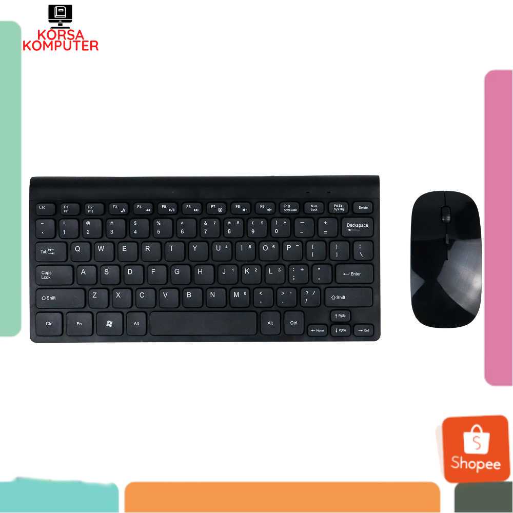 Jual Keyboard Komputer Wireless Keybord Mouse PC Kantor Tanpa Kabel ...