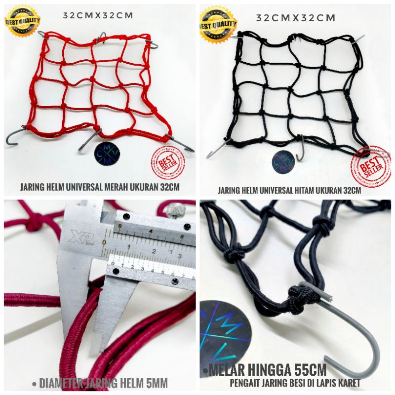 Jual [BEST SELLER] TALI JARING BARANG / HELM / JAS HUJAN / JOK BAGASI ...