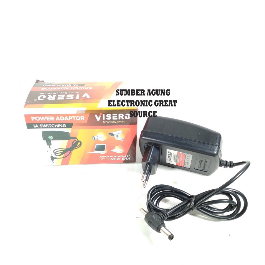 Jual Visero Power Adaptor 1A Switching 2in1 Colokan Bulat Kecil Bulat ...