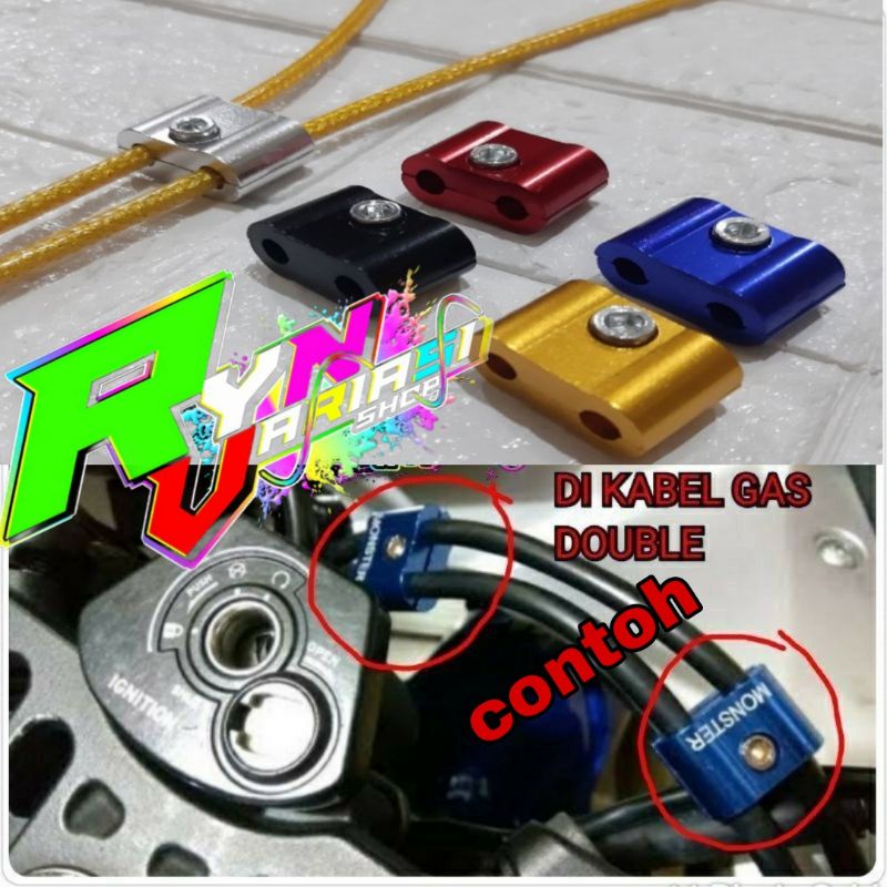 Jual kleman kabel gas spontan 2 kabel gas aktif breket gembok jepitan ...
