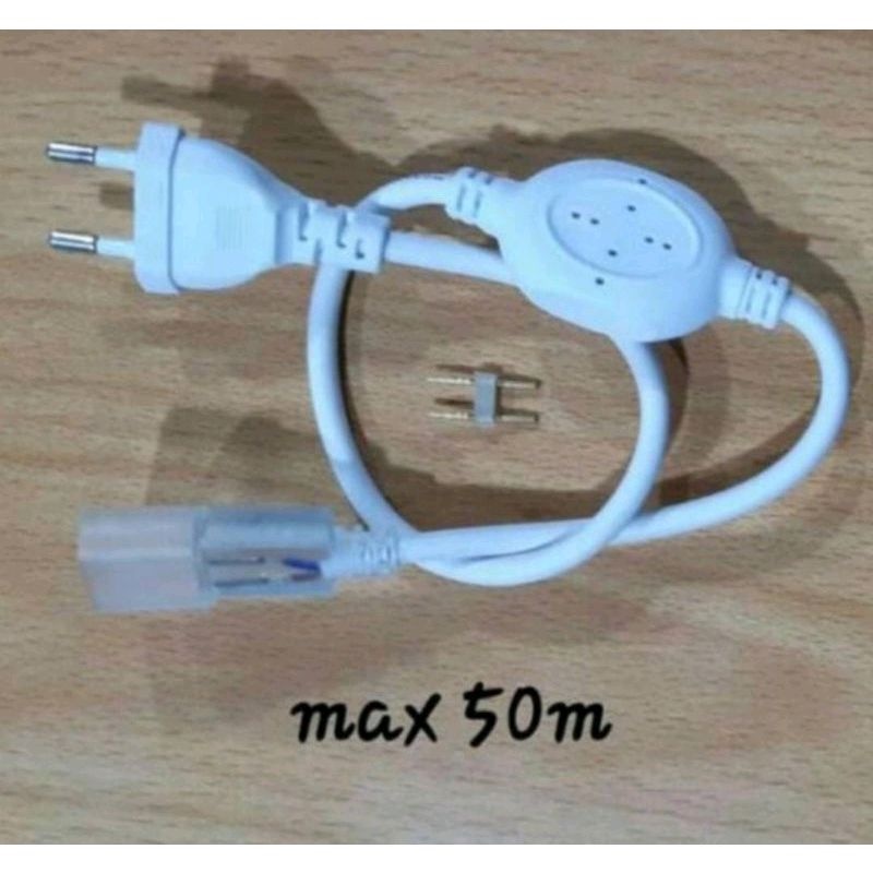 Jual Socket adaptor NEON FLEX 220V / Kabel colokan LAMPU NEON SOCKET ...
