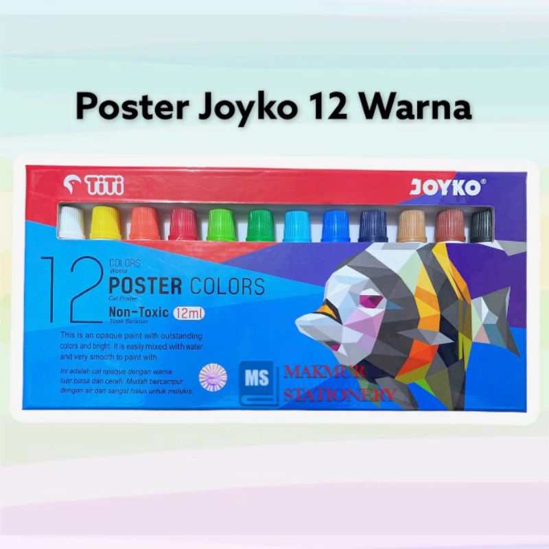 Jual Poster Color Cat Poster Joyko TiTi POC-12ML-12 Warna Colors ...