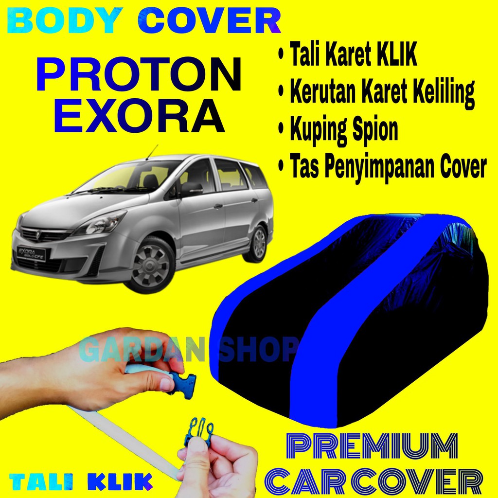 Jual Body Cover PROTON EXORA Sarung Strip BIRU Penutup Pelindung ...