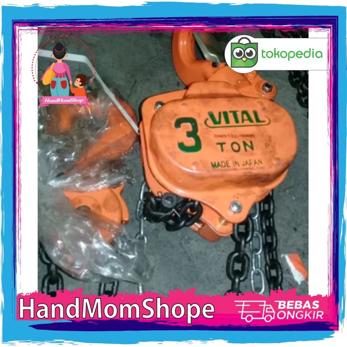 Jual IOP |VITAL 3 Ton x 5 Meter chain block - Takel Hand Manual Chain ...