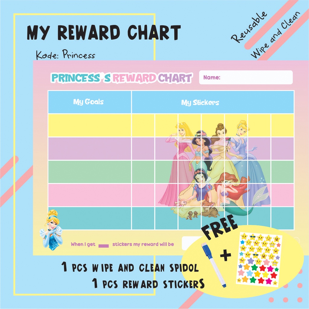 Jual REWARD CHART ANAK RESPONSIBILITY CHART PAPAN REWARD STICKER ...