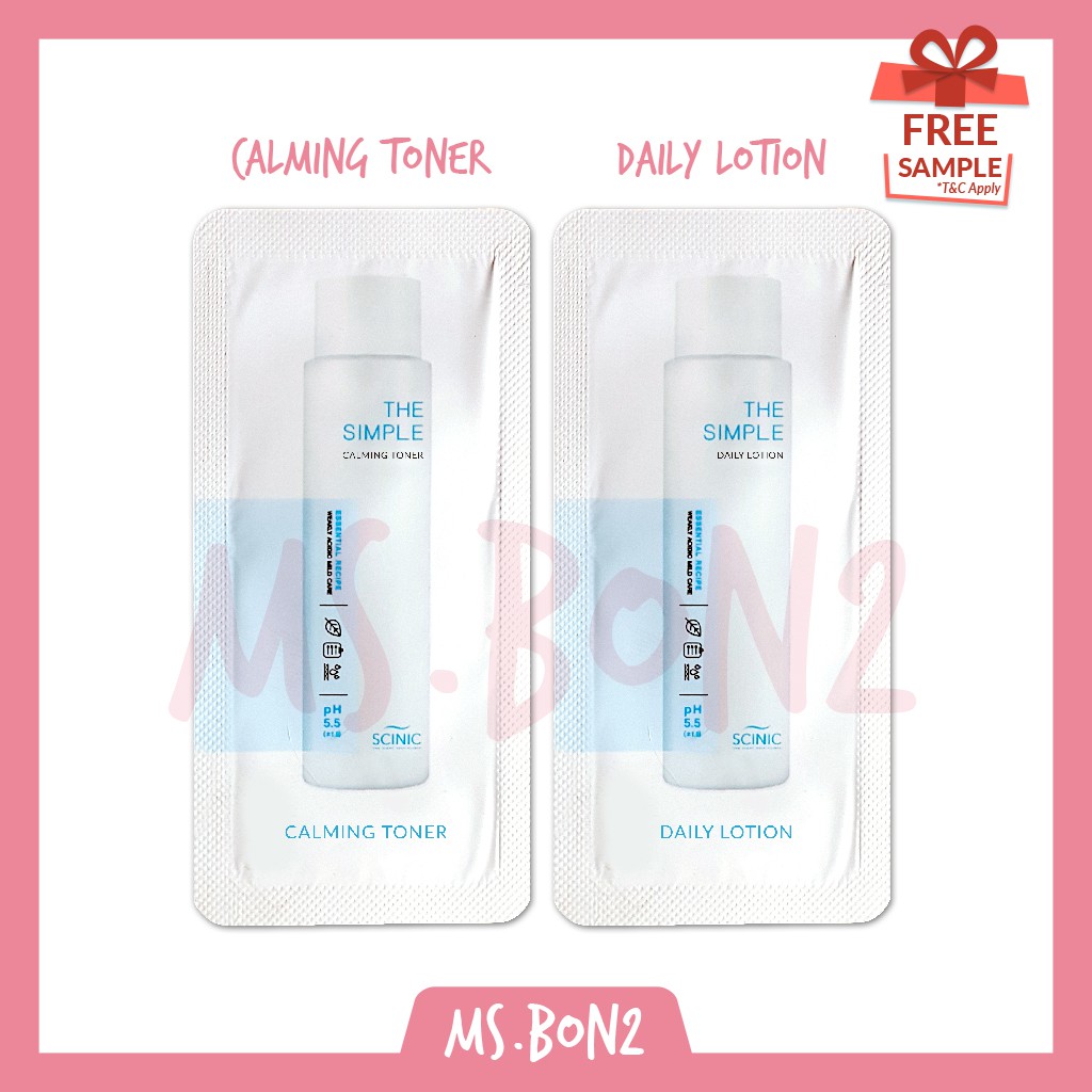 Jual Scinic - The Simple DAILY LOTION / CALMING TONER Sample Sachet ...