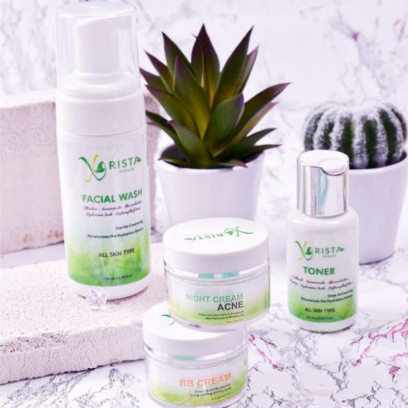 Jual XRISTA SKIN LAB (Paket Basic Acne isi 4 Free Pouch) | Shopee Indonesia