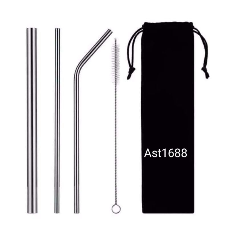 Jual Sedotan Minum Stainless Lurus Bengkok Pipet minuman | Shopee Indonesia