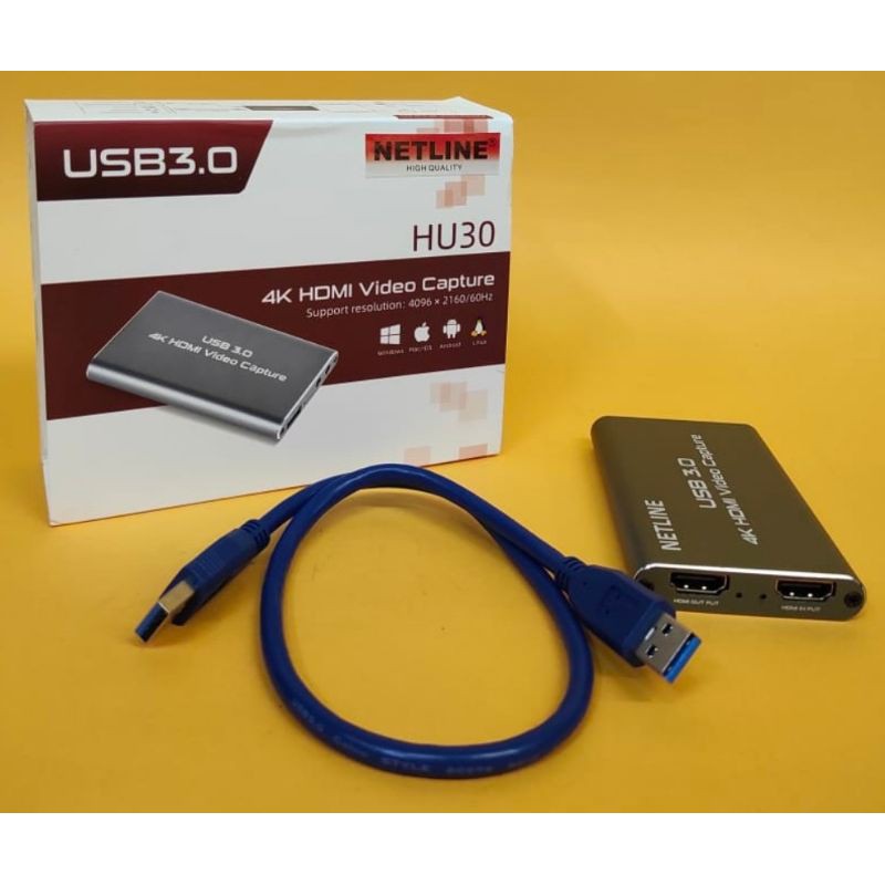 Jual VIDEO CAPTURE NETLINE 4K HDMI USB 3.0 ( HU30 ) | Shopee Indonesia