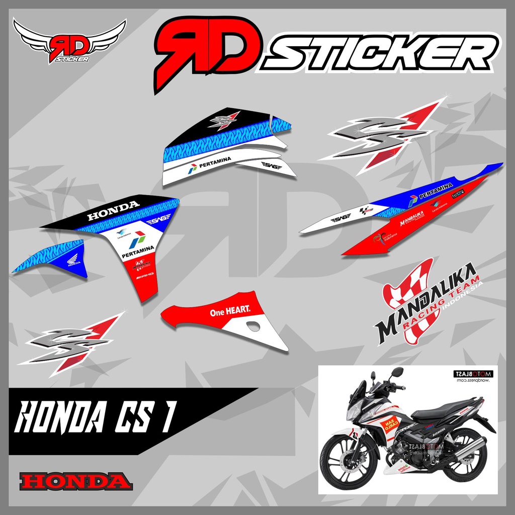 Jual (COD) 557 STRIPING STICKER HONDA CS 1 DESAIN GP MANDALIKA RACING ...