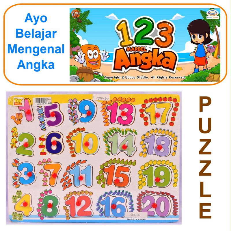 Jual Puzzle Kayu Angka MAINAN ANAK | Shopee Indonesia