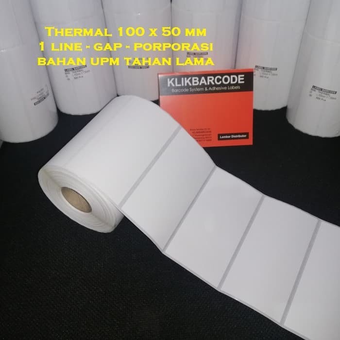 Jual LABEL BARCODE 100 X 50 MM KERTAS STIKER LABEL BARCODE THERMAL 10X5 CM KLIKBARCODE-isi ...