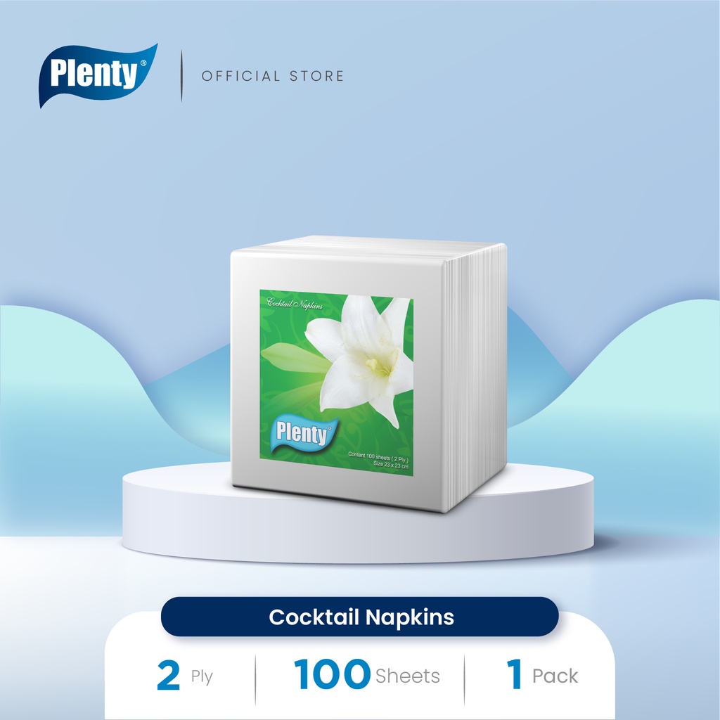 Jual Plenty® Cocktail Napkin Tissue Green | Shopee Indonesia