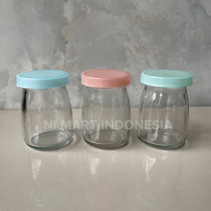 Jual Gelas Kaca Puding 100ml Tutup Silky Pudding Milk Panacotta Botol ...