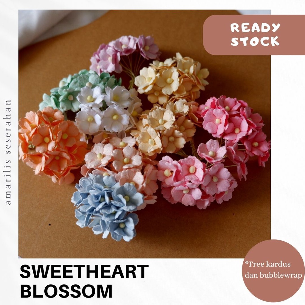 Jual 181. Mulberry Paper Flower Bunga Kertas Scrapbook Mahar Sweetheart ...