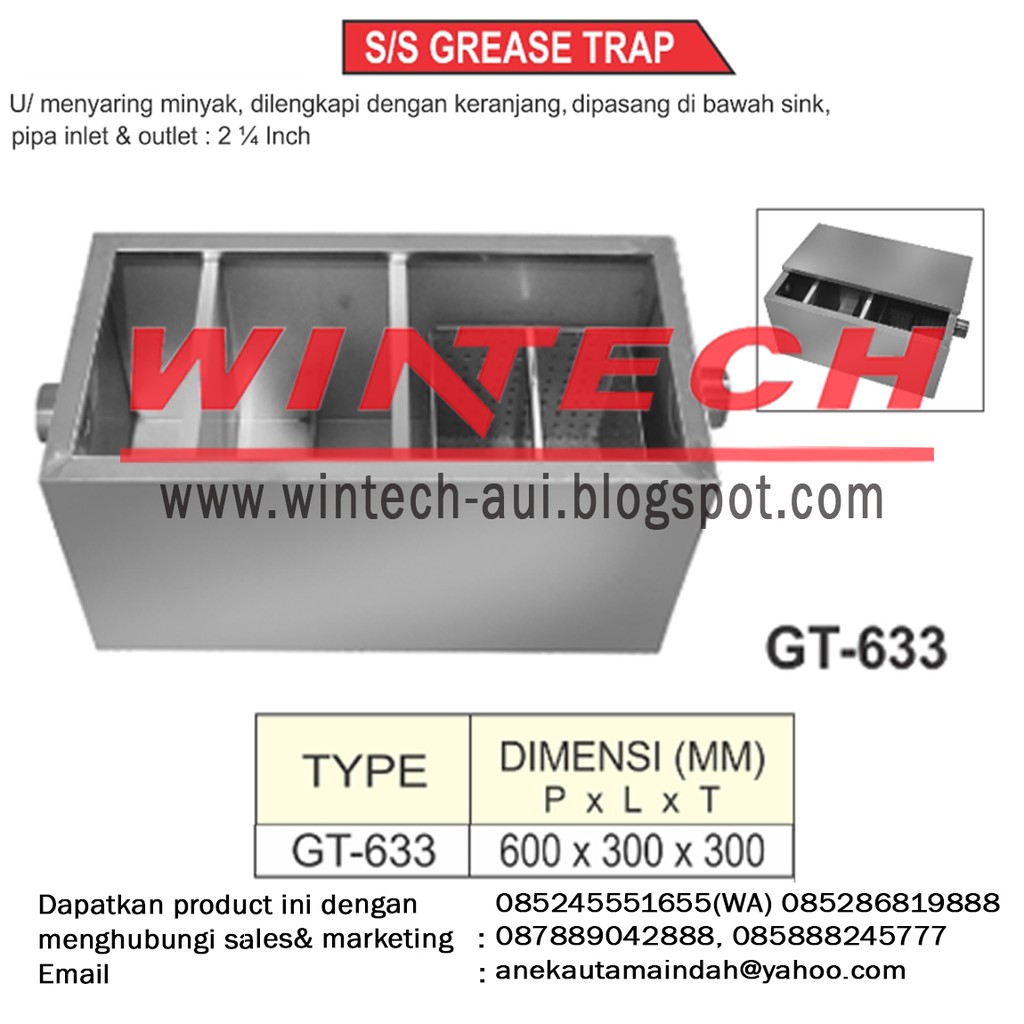Jual GETRA GT-633 Stainless Steel Grease Trap - Alat untuk menyaring ...