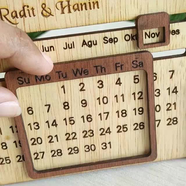 Jual kalender kayu sepanjang masa calendar abadi aesthetic | Shopee ...