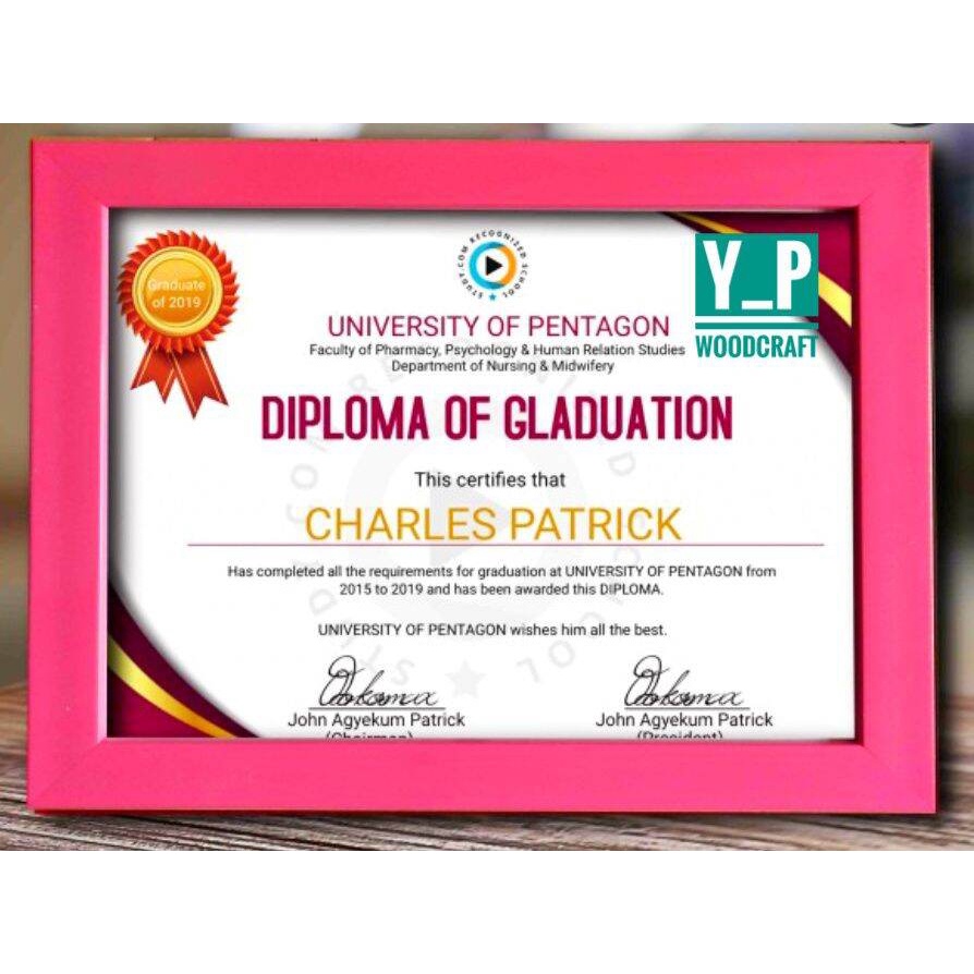 Jual Bingkai Frame Figura Foto Ijazah A4 ( 21x30 cm ) Merah / Biru ...